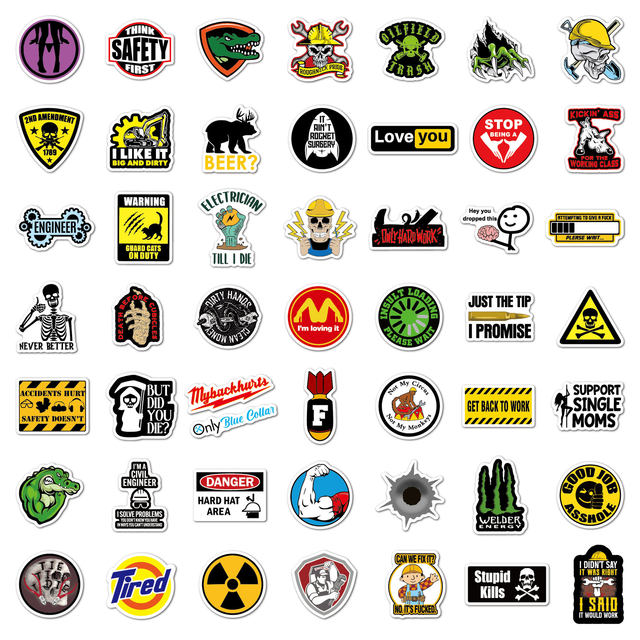 50 helmets spoof creative decorative graffiti stickers laptop computer ...