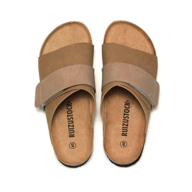 Ruizu autumn and winter new cork slippers men couple women sandals ...