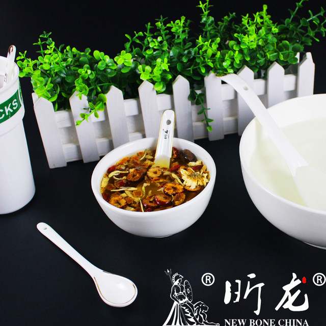 High-end gold-edged ceramic coffee spoon hotel seasoning spoon European ...