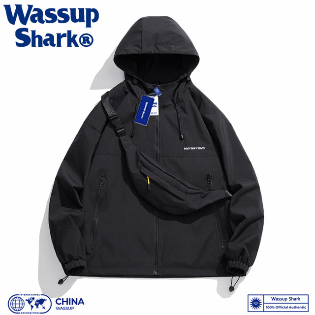 WASSUP Shark Chongka jacket Men and Women Couples Spring Autumn Outdoor ...