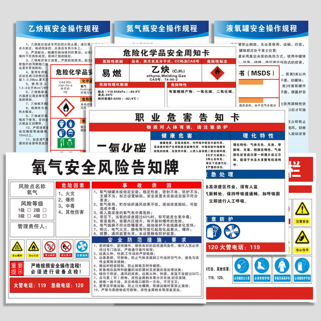 Dangerous chemicals safety risk point notification board Acetylene ...
