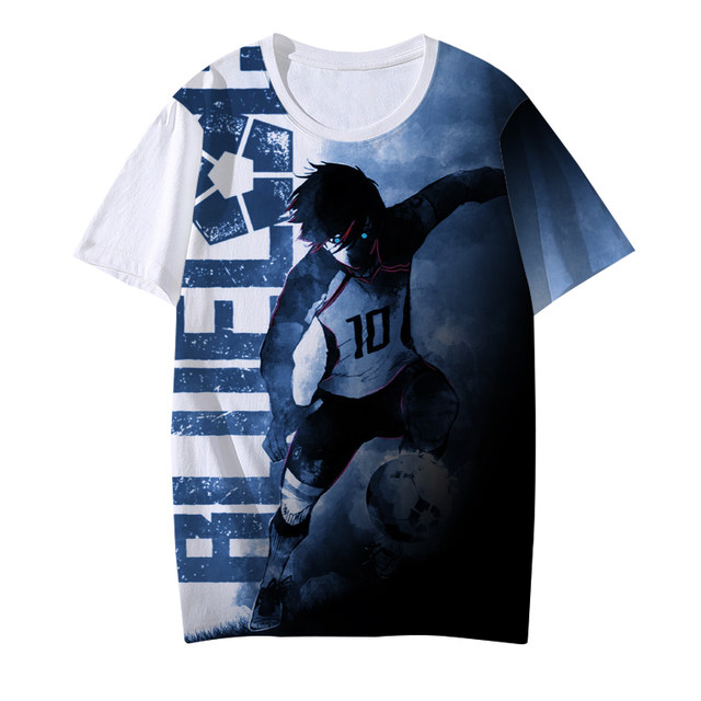 Blue Lock Pain Short -sleeved T -shirt Blue Prison Two -dimensional ...