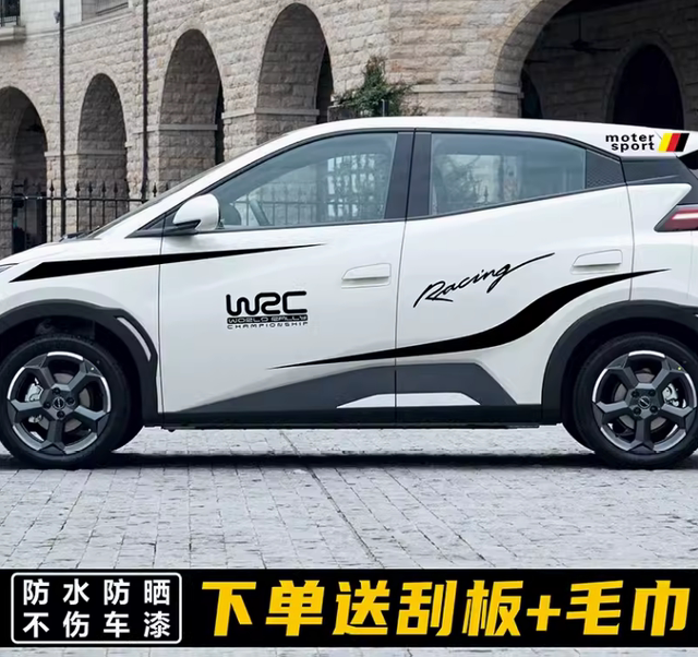 Suitable for BYD Seagull car latte art stickers, dolphin body ...