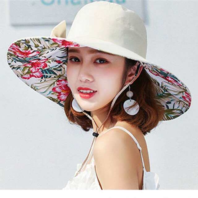 Summer big eaves beach hat girl fashion shading hat outdoors out of the ...