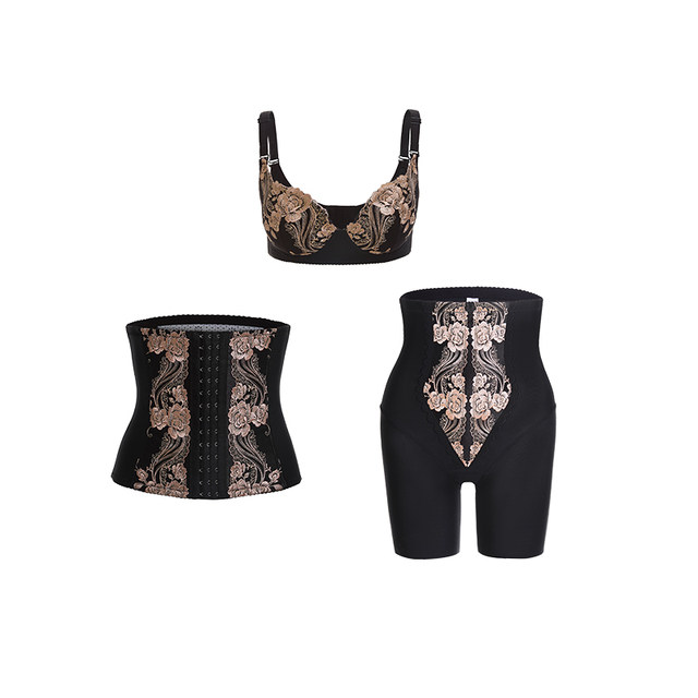 Three-piece shapewear split suit body manager waistband women's corset ...