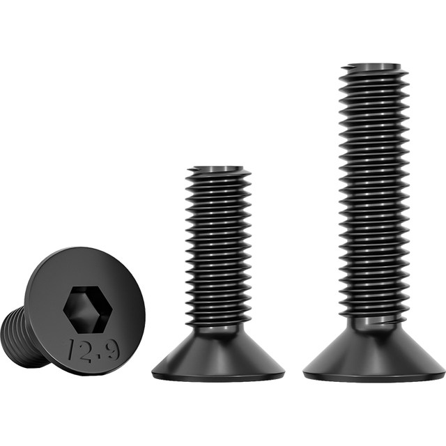 Grade 12.9 black high strength flat head hexagon socket screws ...