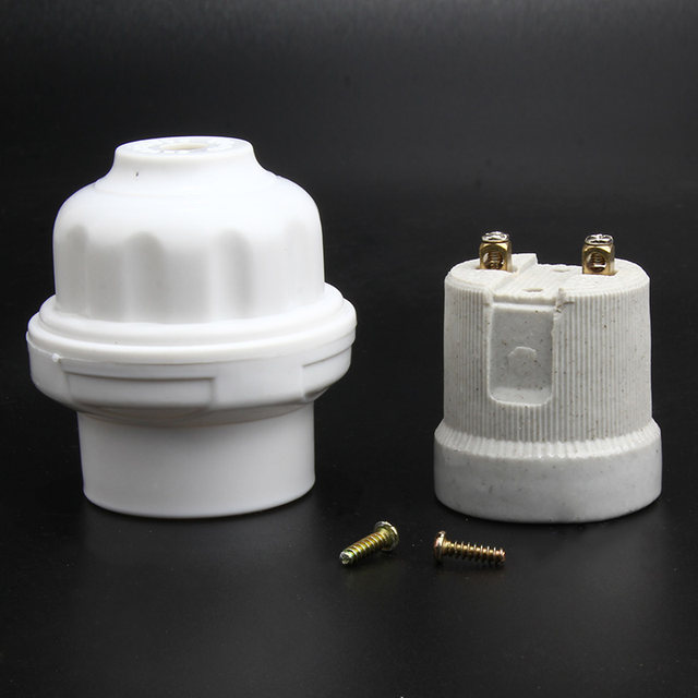 Ceramic lamp head brass lamp mouth E27 screw lamp base breeding ...