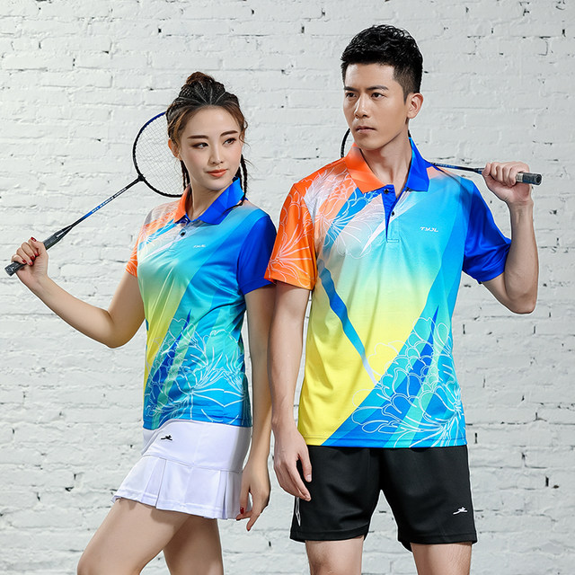 2025 new badminton suit summer men and women short-sleeved badminton ...