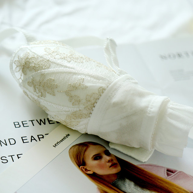 Seasonal new style fresh thin embroidered lace comfortable wire-free ...