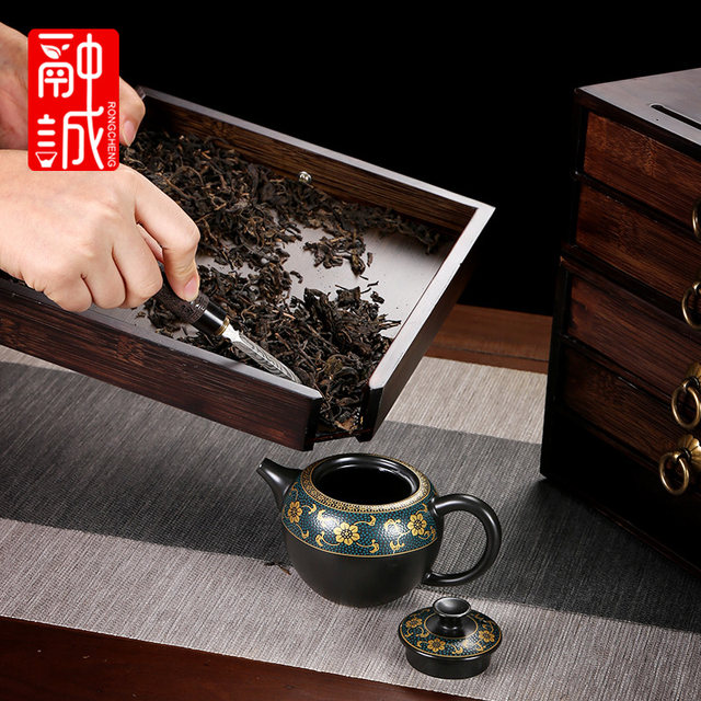 Pu'er tea box home bamboo cake storage box drawer -style tea storage ...