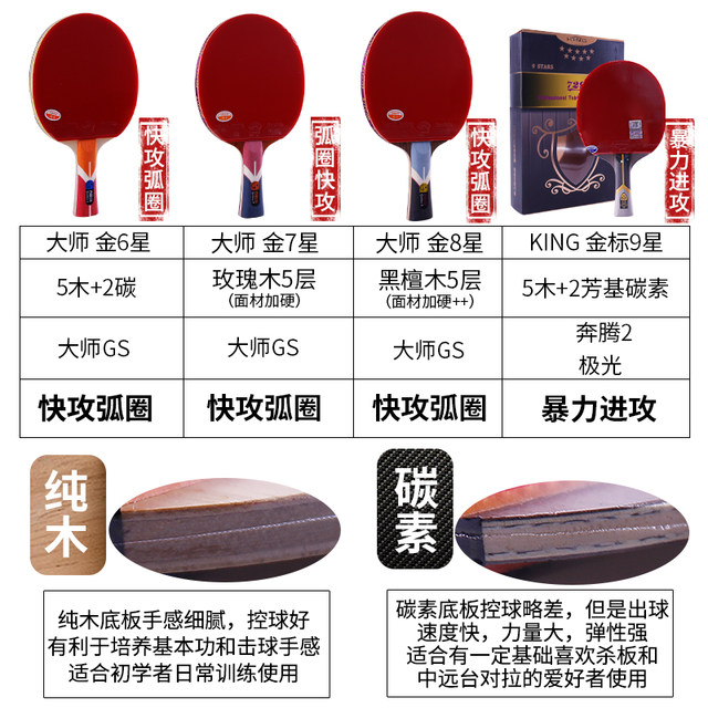 729 table tennis racket 9-star gold label 7-star 6-star racket ...