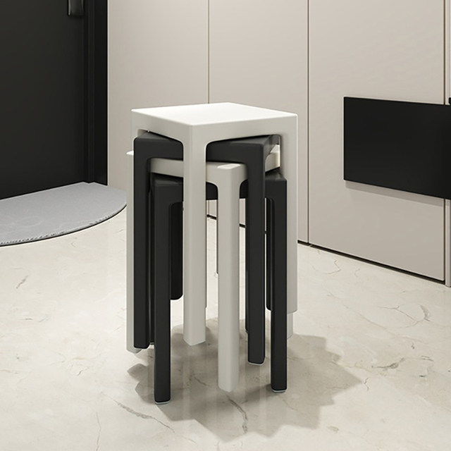 Sanmeng plastic stool household thickened stackable high bench modern ...