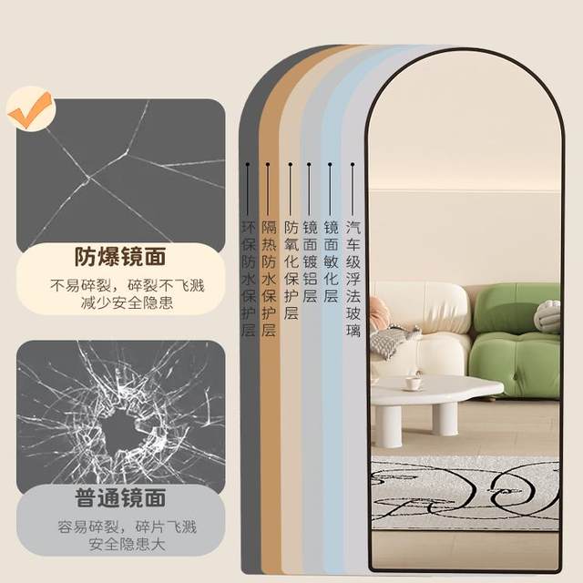 Full-body mirror French cream goggle mirror Home dressing mirror Full ...