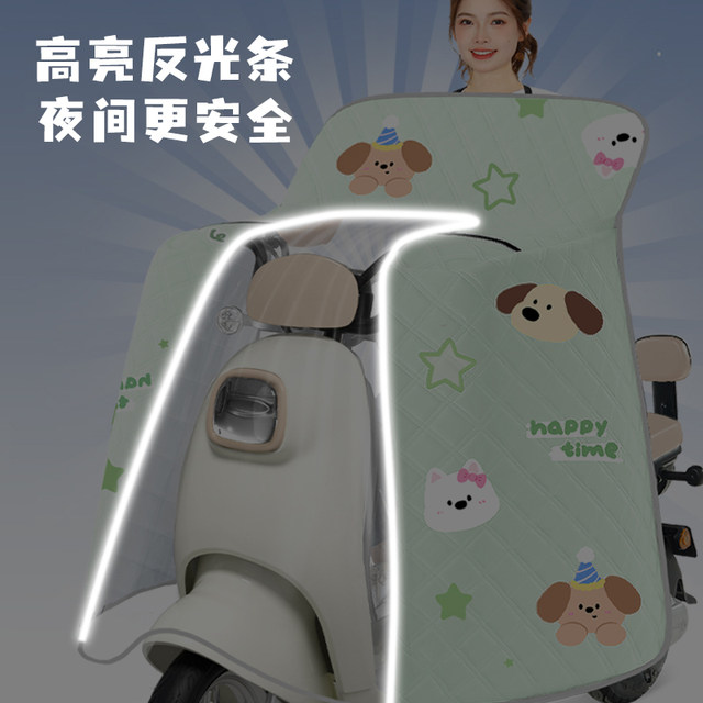 Electric car windshield is fully covered by summer sunshade, battery ...