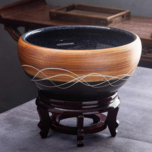 Jingdezhen ceramic fish tank modern handmade brushed porcelain pot ...