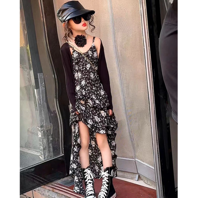 2024 Summer new girls irregular French camisole drooling floral dress sunshine jersey suite Korean