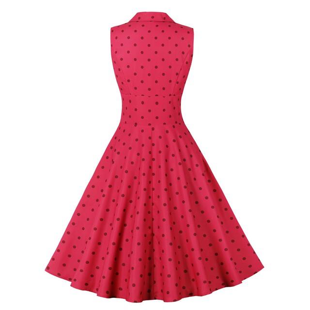French retro sleeveless temperament Elegant ladies wave dot Hong Kong ...