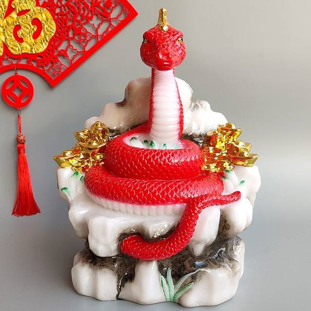 New white marble sitting mountain python real body golden python ingot ...