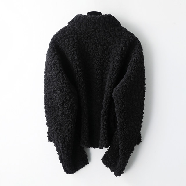 Australian fur grain velvet motorcycle lamb fur all-in-one coat women's ...