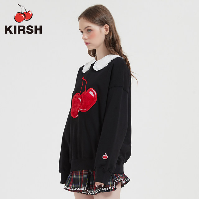 Korean direct mail kirsh cherry sweatshirt women's loose round neck ...