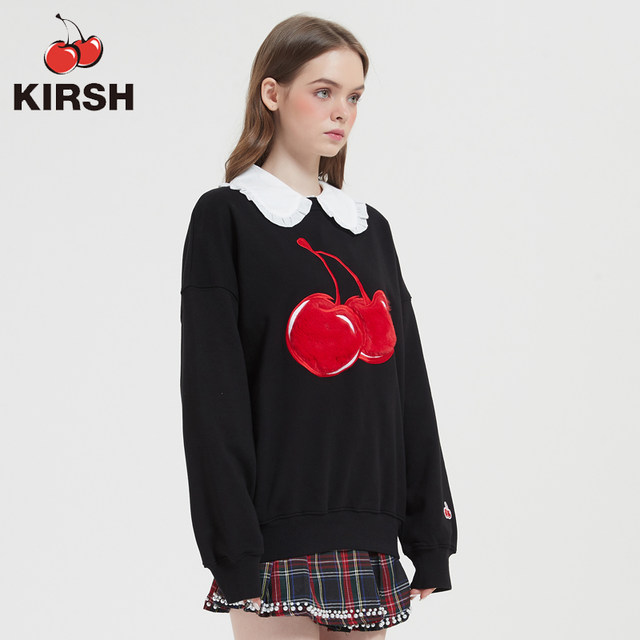 Korean direct mail kirsh cherry sweatshirt women's loose round neck ...
