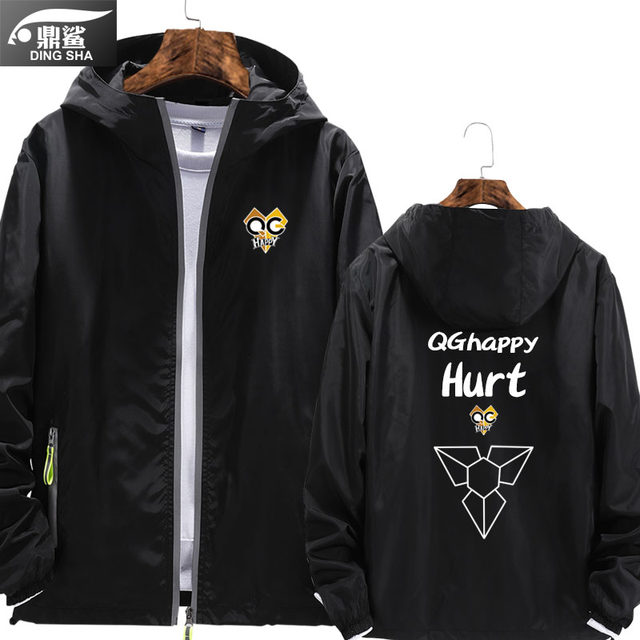 QGHAPPY team uniform jacket thin men's and female student game alliance LPL competition uniform ...