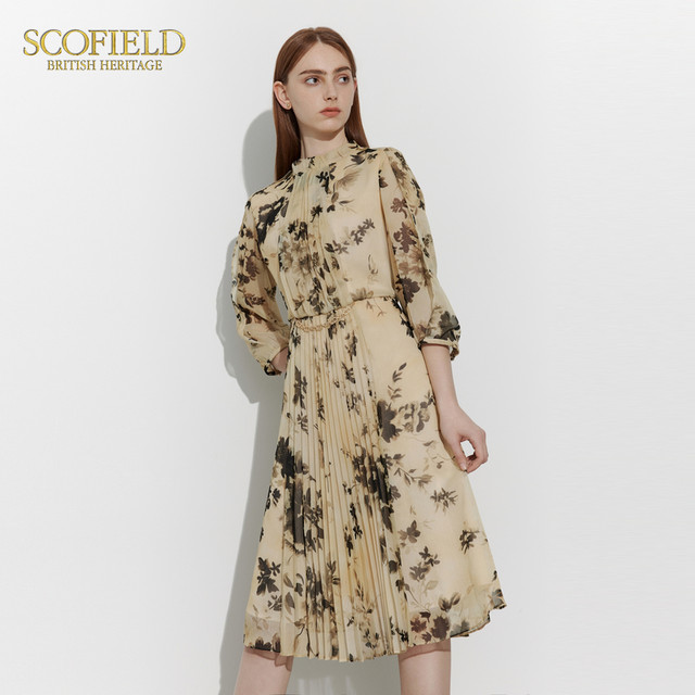 Scofield women's half turtleneck printed dress with three-quarter ...