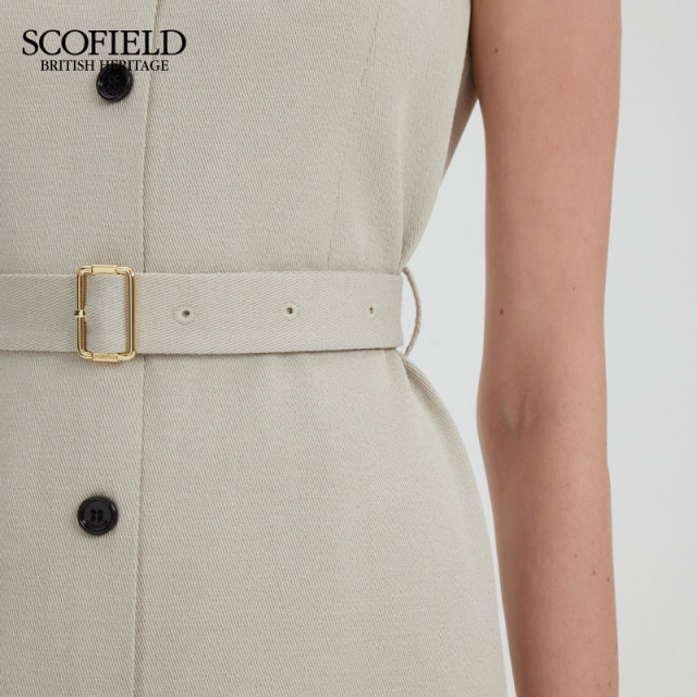 Scofield women's old Qian style round neck sleeveless dress waist ...
