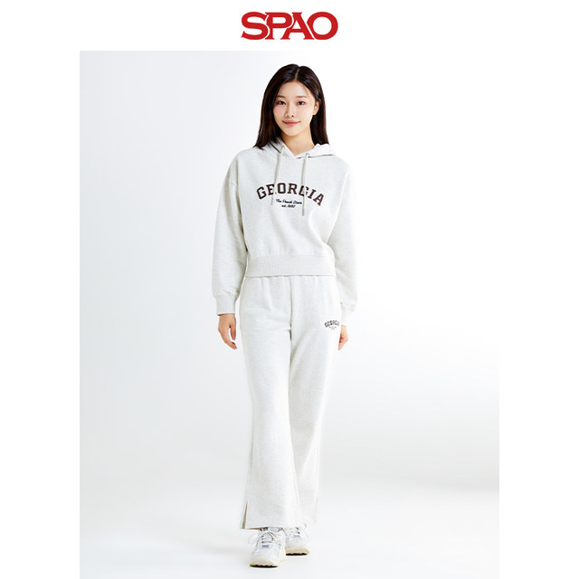 SPAO Korea's same style 2024 autumn and winter new women's loose letter ...