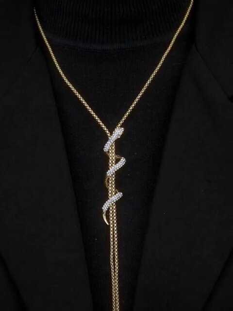2025 new trendy and versatile long sweater chain for women with niche ...