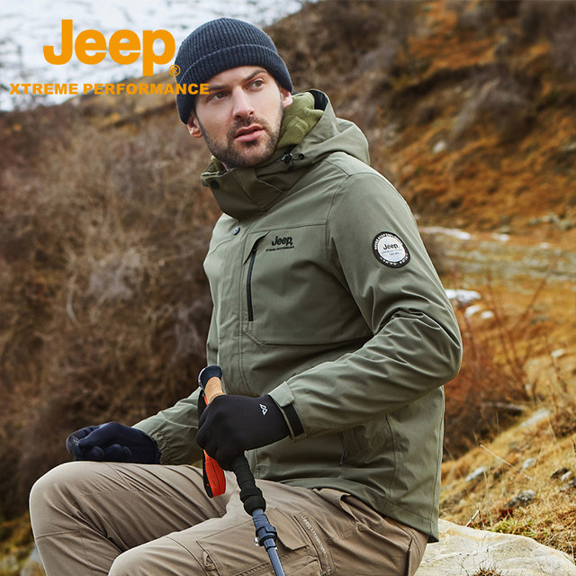 Jeep Jeep soft shell liner jacket men's outdoor waterproof and warm ...