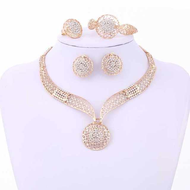 MINHIN Women cate Gd Bridal Jewelry Sets Rhinestone Pendan