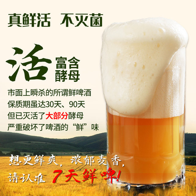 Qingdao's specialty green wheat craft beer, raw beer, fresh beer, 7-day ...