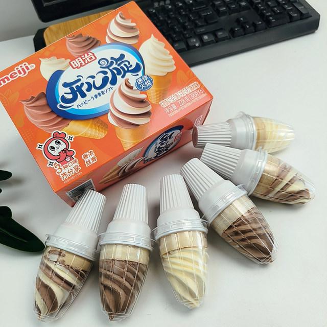 2025 new product Meiji Happy Show Mini Torch Ice Cream Waffle Cone Milk ...