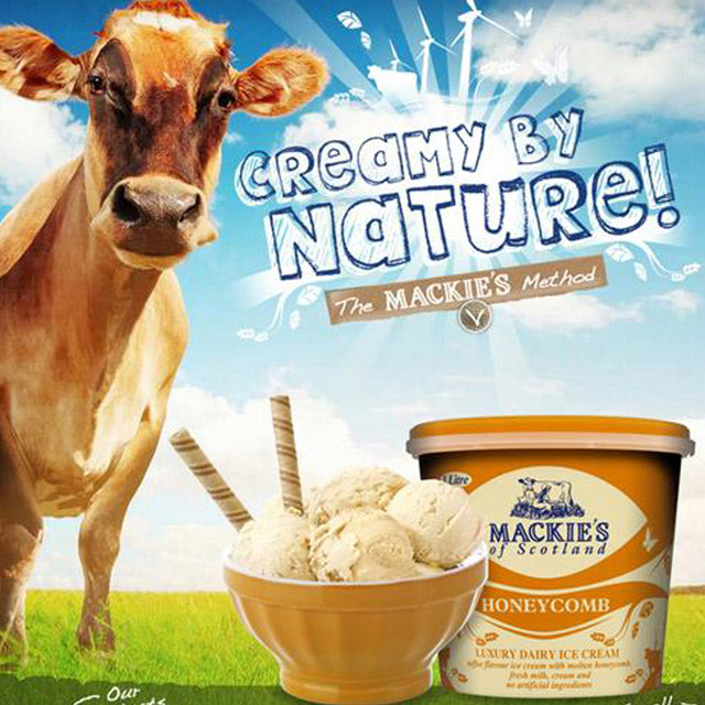 Popular in Europe, Mackie's extra thick milk ice cream in a bucket ...