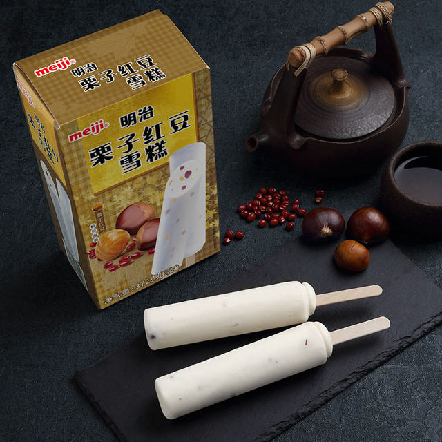 Meiji chestnut red bean ice cream family color box ice cream fruit ...