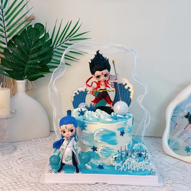 Nezha Cake Decoration Nezha Ao Bing Ornaments Internet celebrity ...