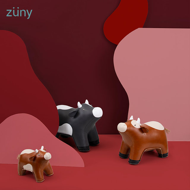 Nordic design home accessories ZUNY animal ornaments cow Calf doll ...