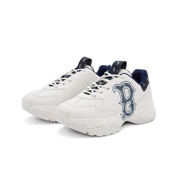 MLB official couple imitation denim dad shoes retro old flower thick ...