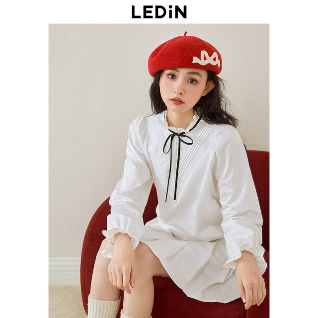 Ledu Town Sweet Department leads shirt skirt spring new white A version ...
