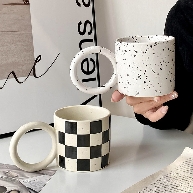 Advanced Mark Cup Ceramic Coffee Cup Girls' Office Niche Design Sensory ...