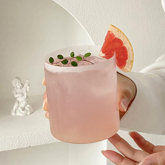 Frosted straight glass cup for home use, simple and light, straight ...
