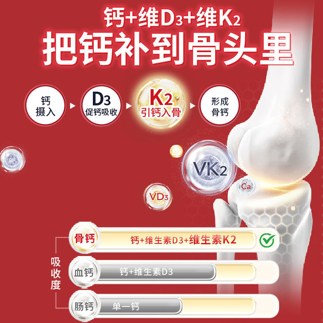 Randi Calcium DK Vitamin D3K2 Chewable Tablets for Children Adults and Middle-aged Men and Women ...