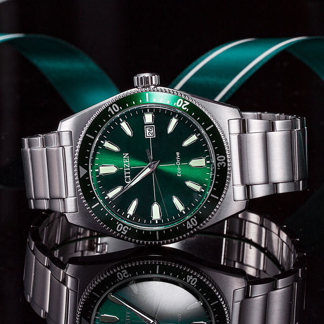 Citizen Eco-Drive Green Water Ghost Men's Watch Citizen Watch Steel ...