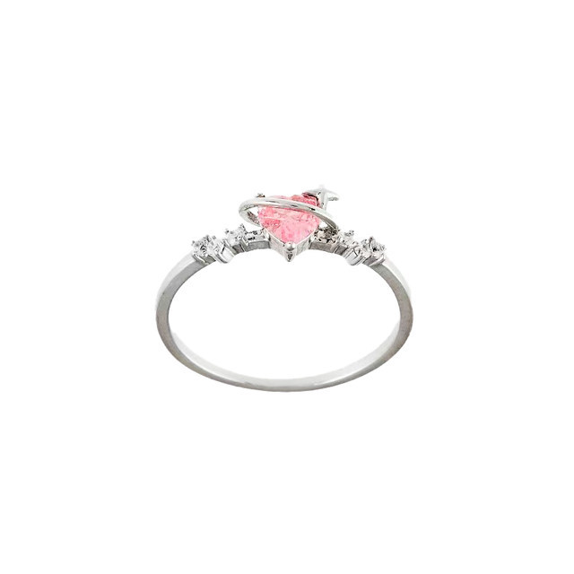 Barbie Pink Diamond Love Ring Female Niche Design High-end Open Ring ...