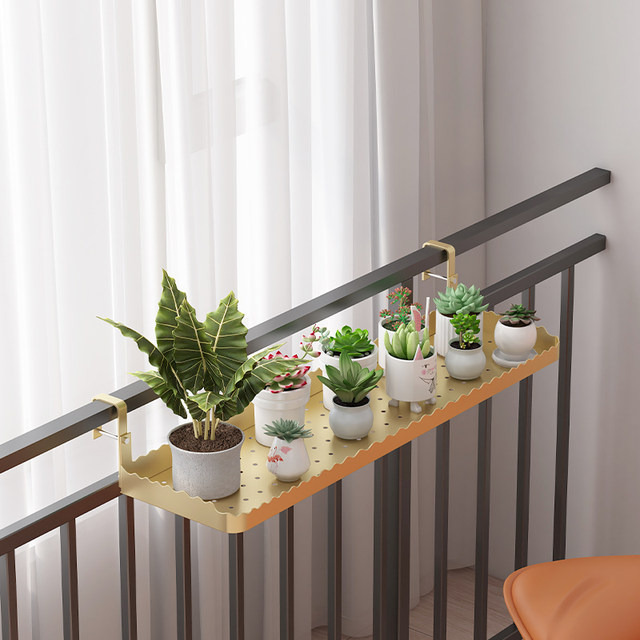 Wrought iron window sill succulent railing flower rack basin storage ...
