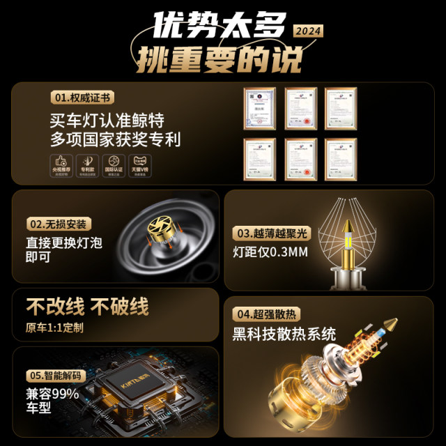 Car LED headlight H7 laser 9005 modified H11 far and near H4 integrated ...