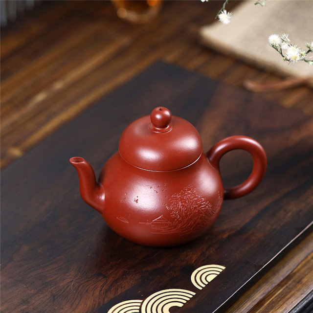Yixing Zisha Pot Pure Handmade Handmade Landscape Surva Pavilion Put ...