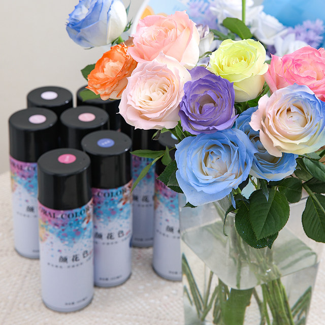 Flower spray paint floral art color crushed ice blue bouquet spray ...