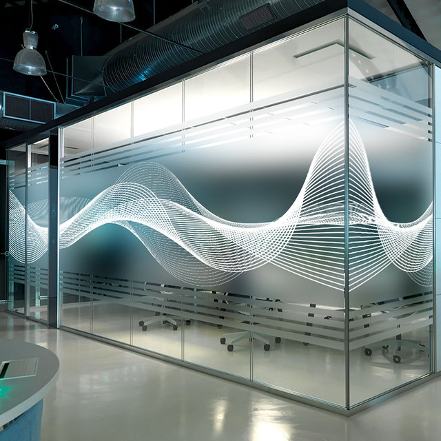 Company office light-transmitting opaque partition decorative glass ...